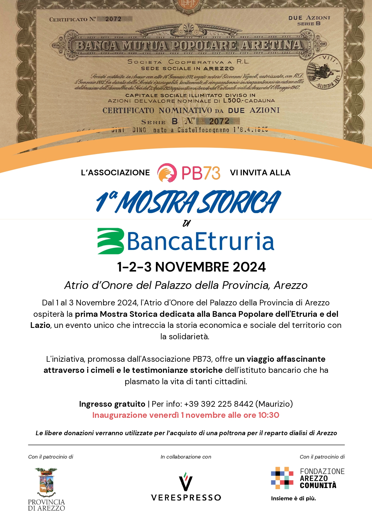 1^ mostra storica Banca Etruria – Provincia di Arezzo